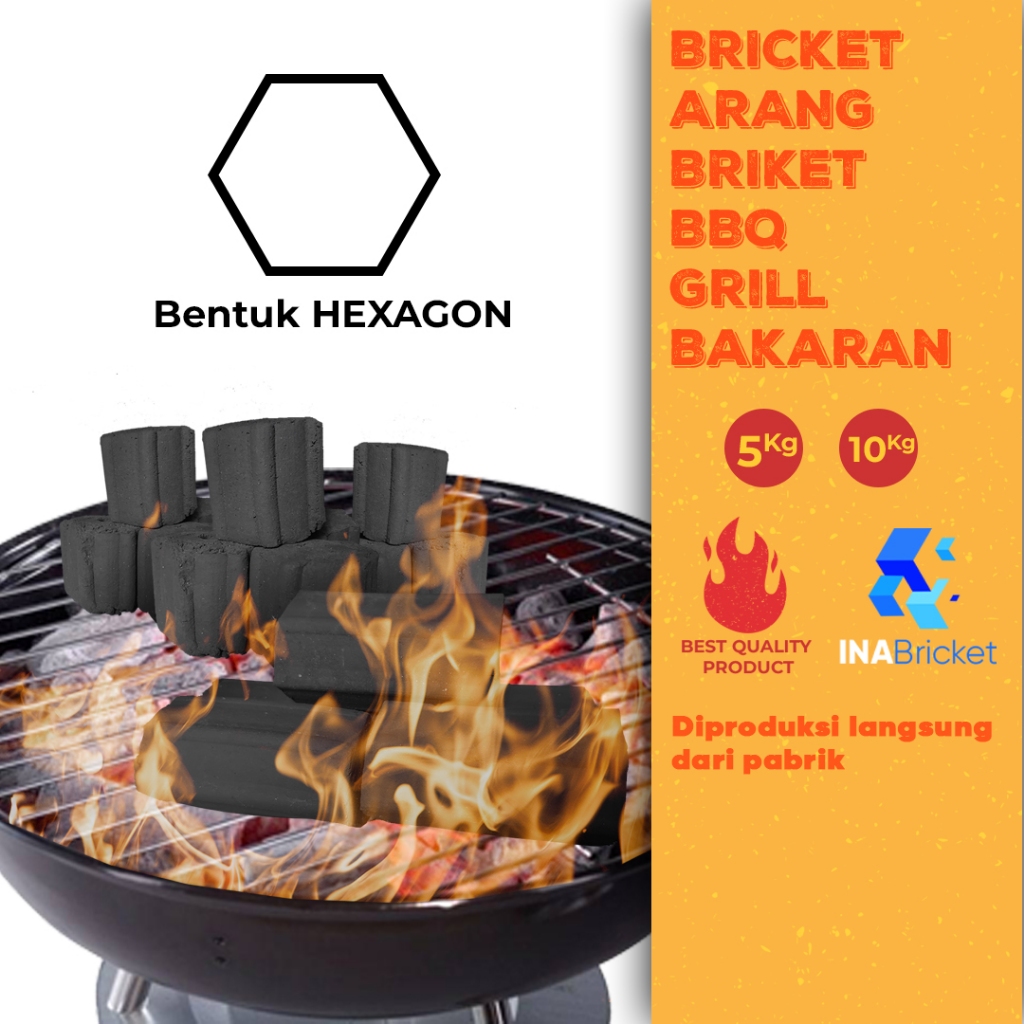 Jual Arang Briket Hexagon Batok Kelapa Kualitas Ekspor | Shopee Indonesia