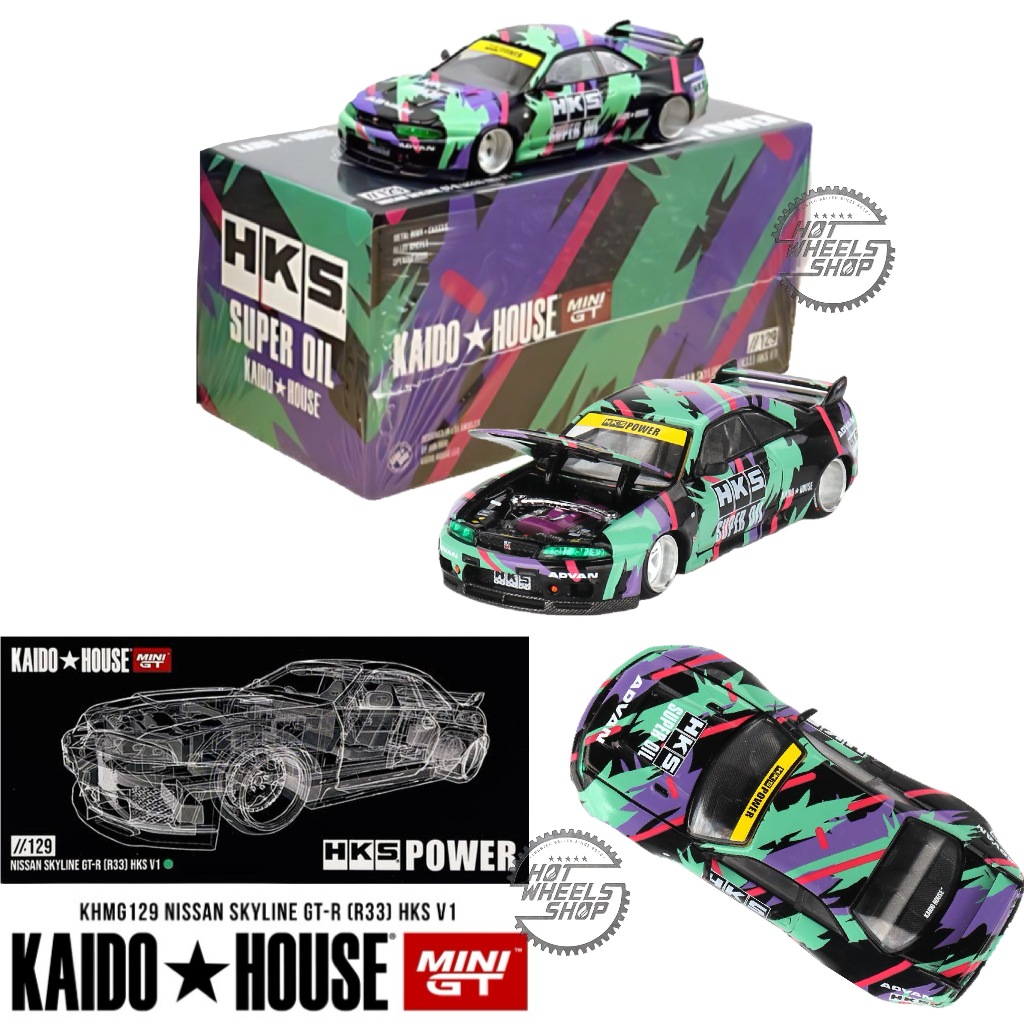Jual MINI GT KHMG129 NISSAN SKYLINE GT-R (R33) HKS V1 | Shopee Indonesia