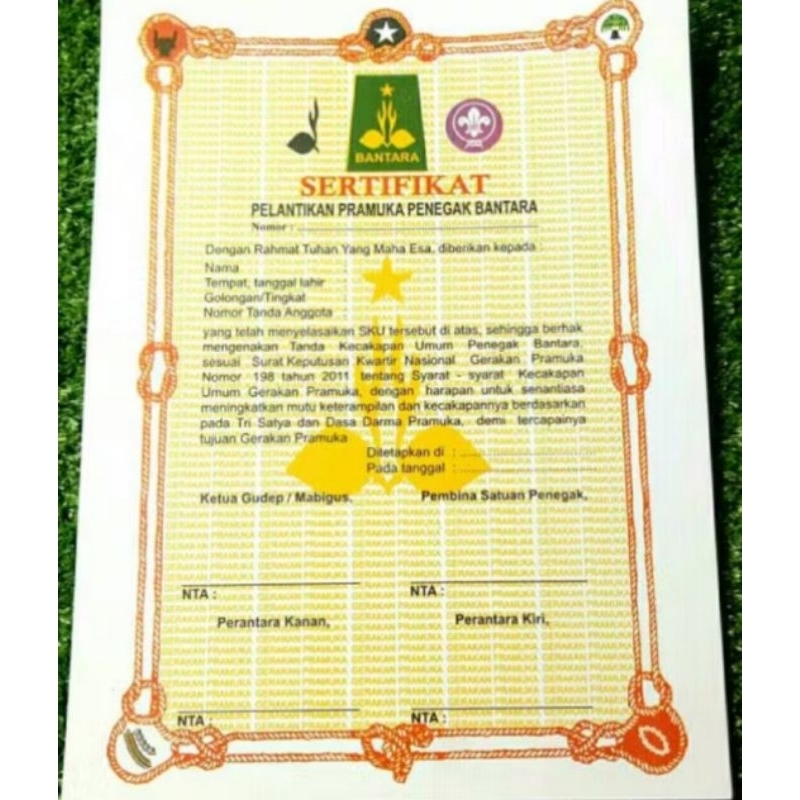 Jual Sertifikat Bantara Pramuka/sertifikat Bantara/Piagam penghargaan ...