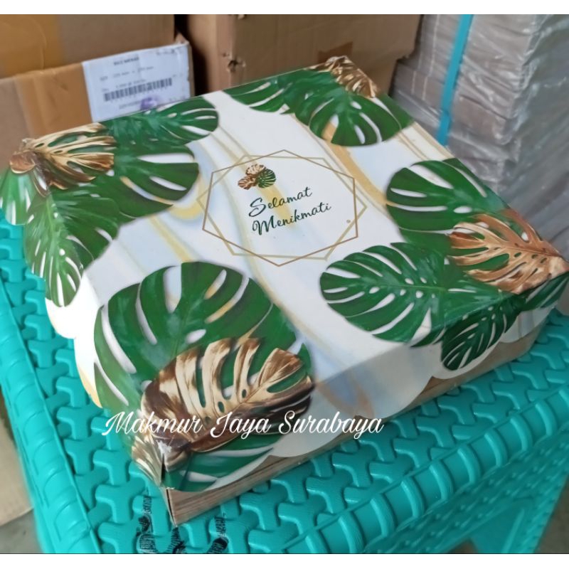 Jual Dus R10K Daun Monstera/Dus Nasi 20 x 20 x 7/Dus Nasi Hajatan/Box ...