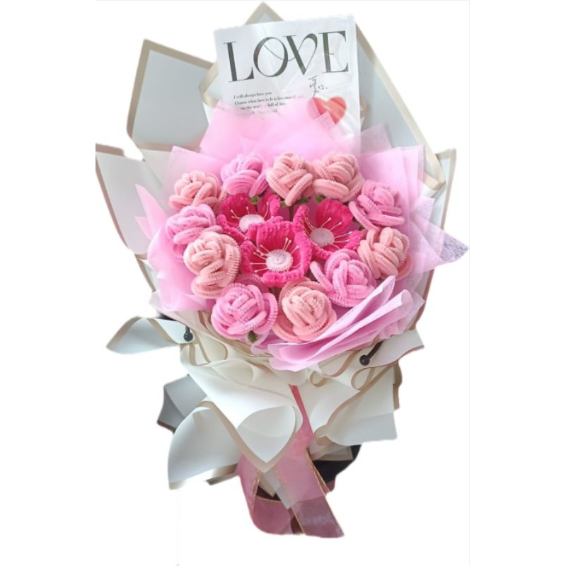 Jual [My Florist and Plant] Buket bunga valentine | Bunga kawat bulu ...