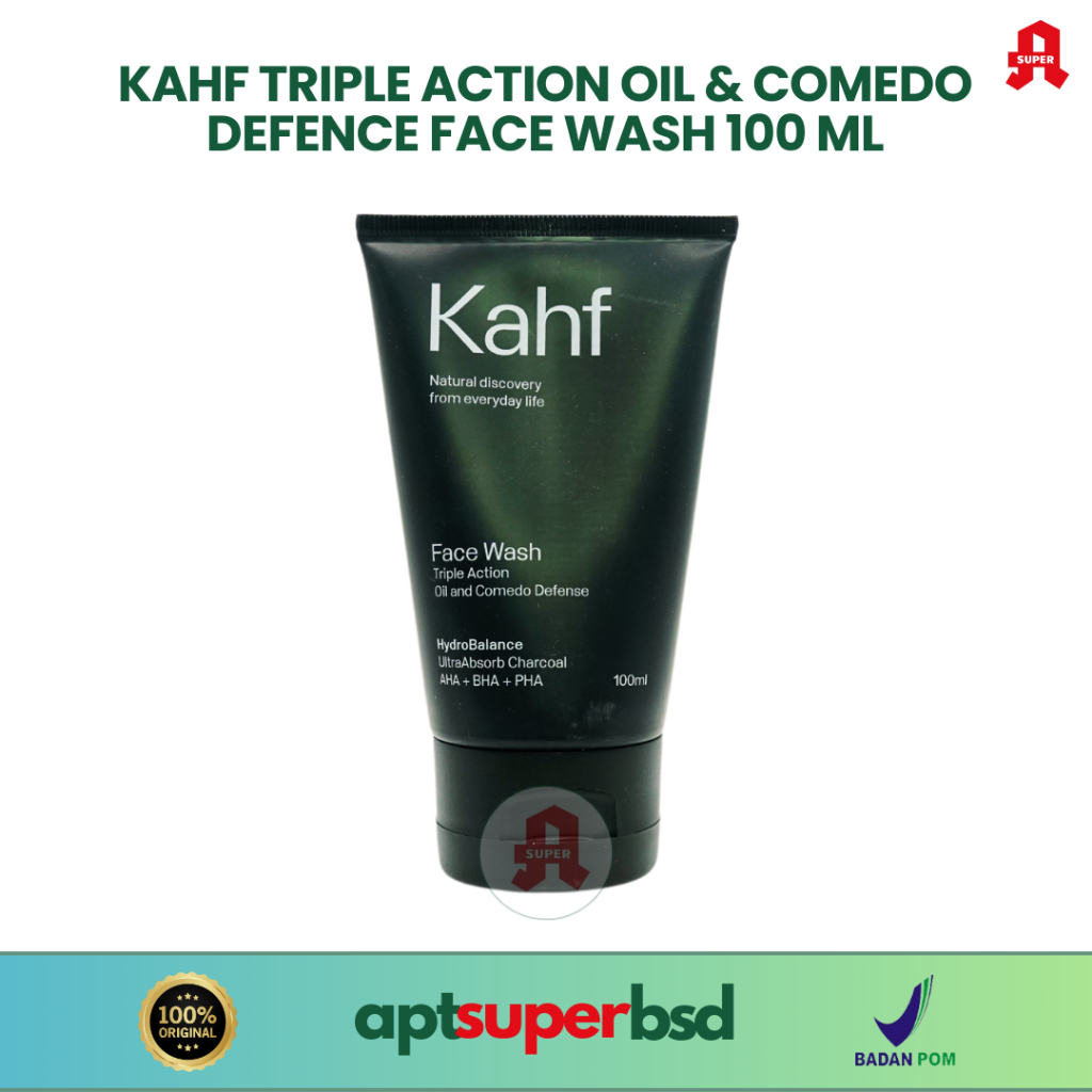 Jual Kahf Triple Action Oil & Comedo Defense Face Wash - 100 ML - Sabun ...