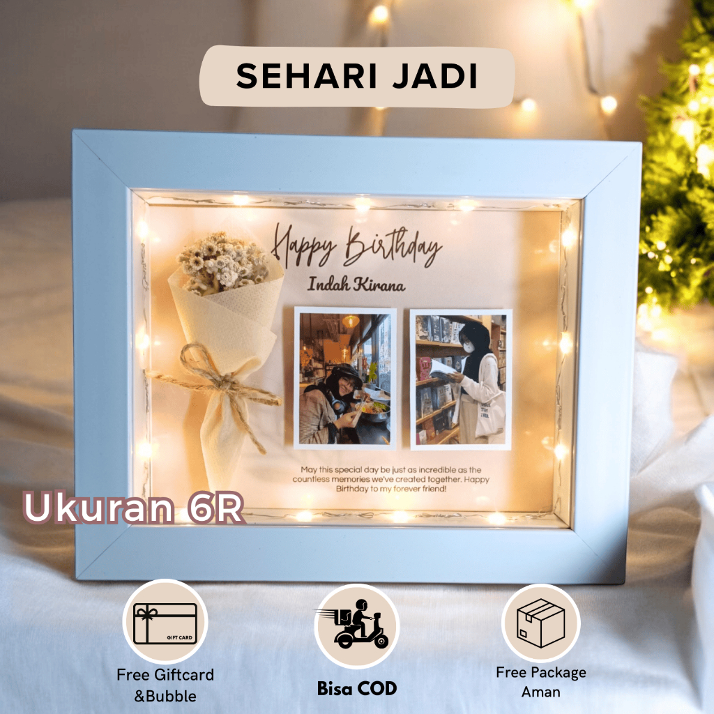 Jual Flower in Frame 3D uk 6R (20x15) | Frame Gift | Kado Ulang Tahun ...