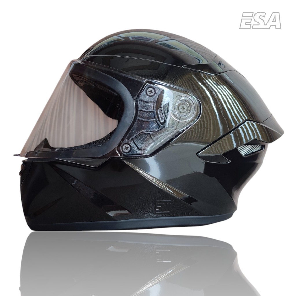 Jual ESA Helm KBR HITAM GLOSSY Full Face TTC Original/SNI Dewasa Pria ...