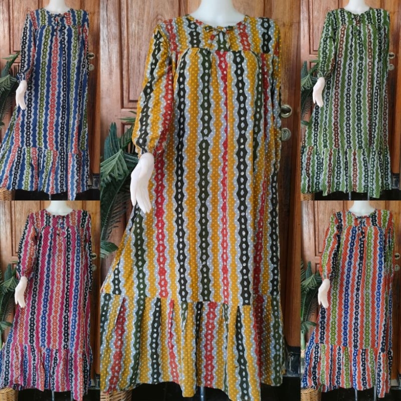 Jual DASTER PANJANG TERBARU LONGDRES DILETA BY BATIK HUZA LENGAN ...