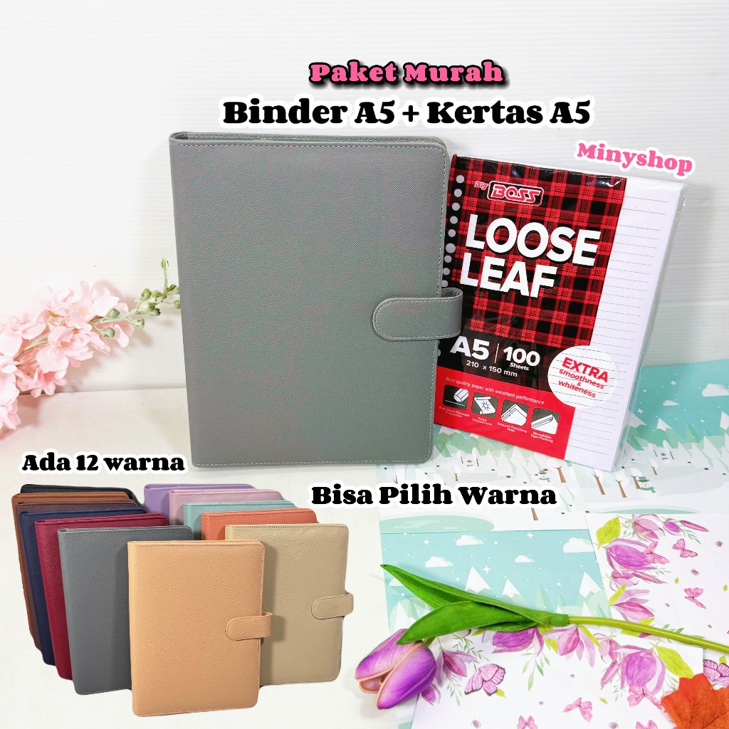 Jual Paket Hemat Binder A5+Loose Leaf Bergaris 100 Lembar Harga ...