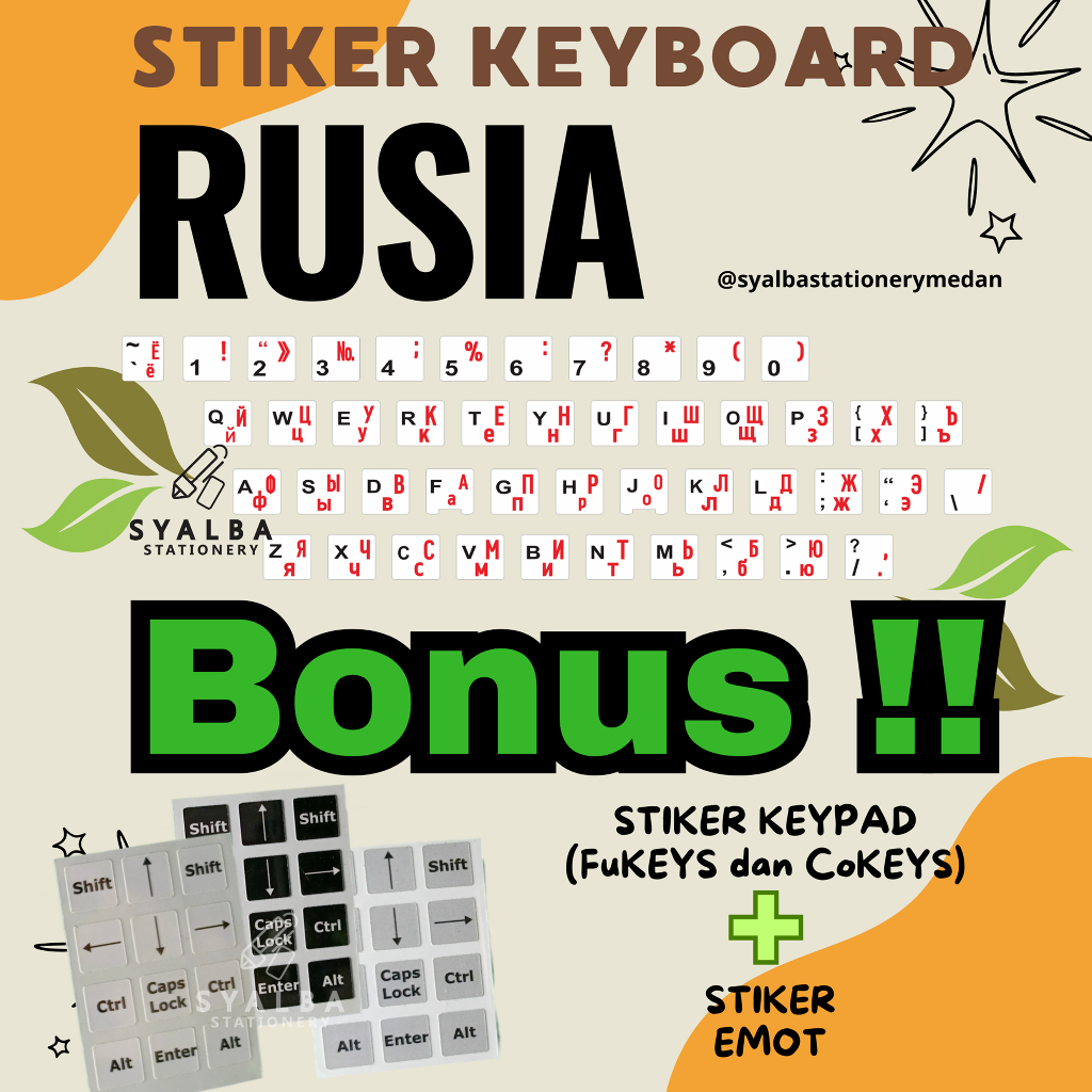 Jual Stiker Keyboard Huruf Rusia Tempelan untuk Laptop dan PC : Lucu ...