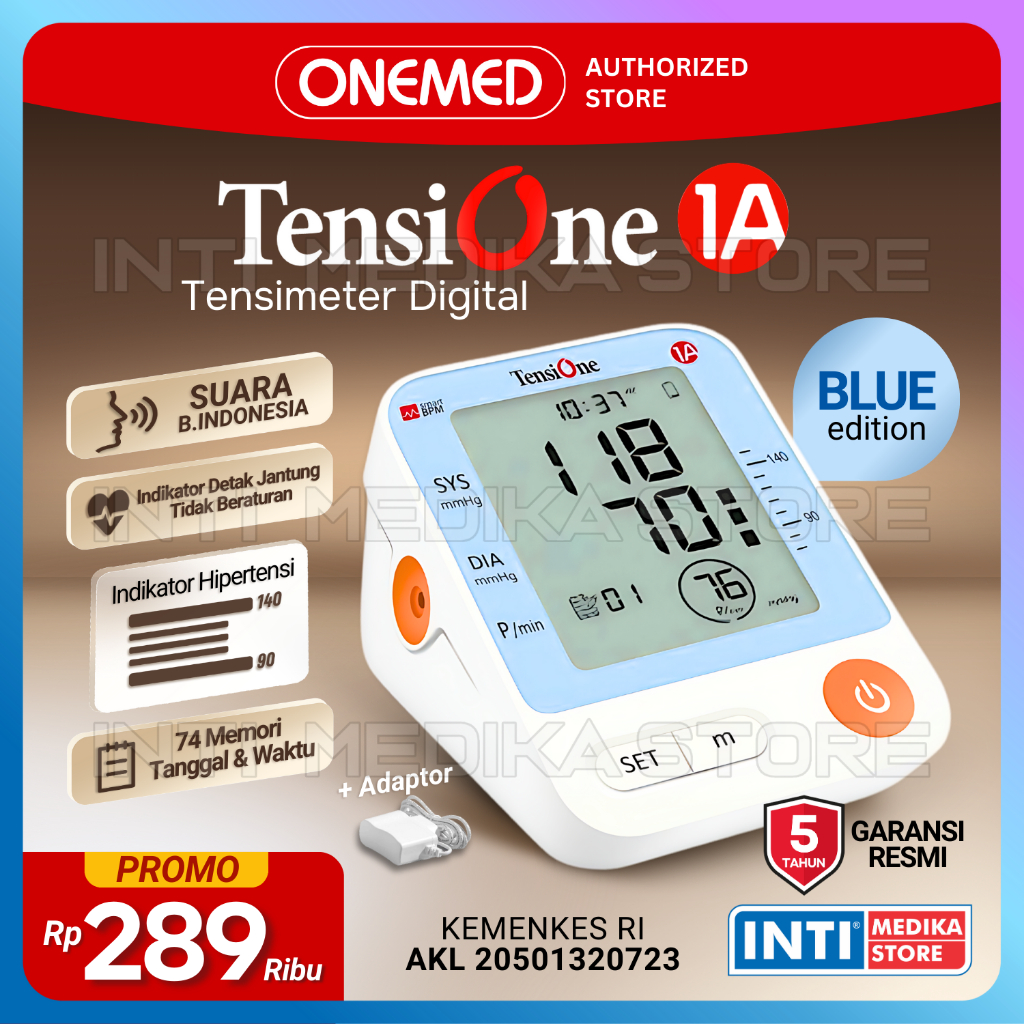 Jual ONEMED - Tensimeter Digital TensiOne Voice 1A BLUE 22-45cm | Tensi ...