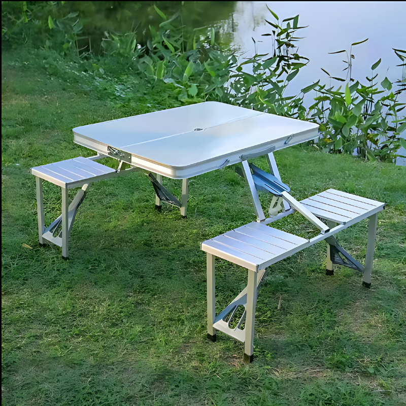 Jual Meja Set Kursi Lipat Portabel Meja Lipat Lubang Tengah Meja Piknik ...