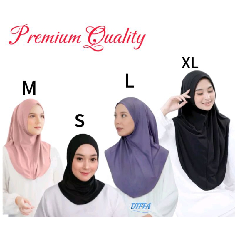 Jual Hijab instan non pet Bergo cria jilbab malay hamidah kerudung langsungan jersy premium by ...