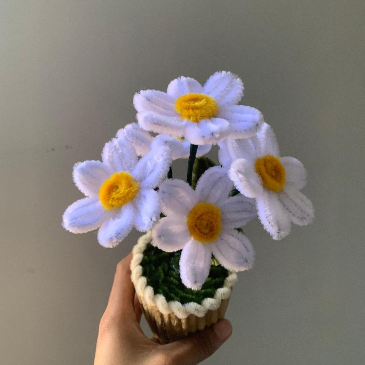 Jual Bunga Kawat Bulu Disiy Medium Pot | Pipe Cleaner | Coustem Warna ...