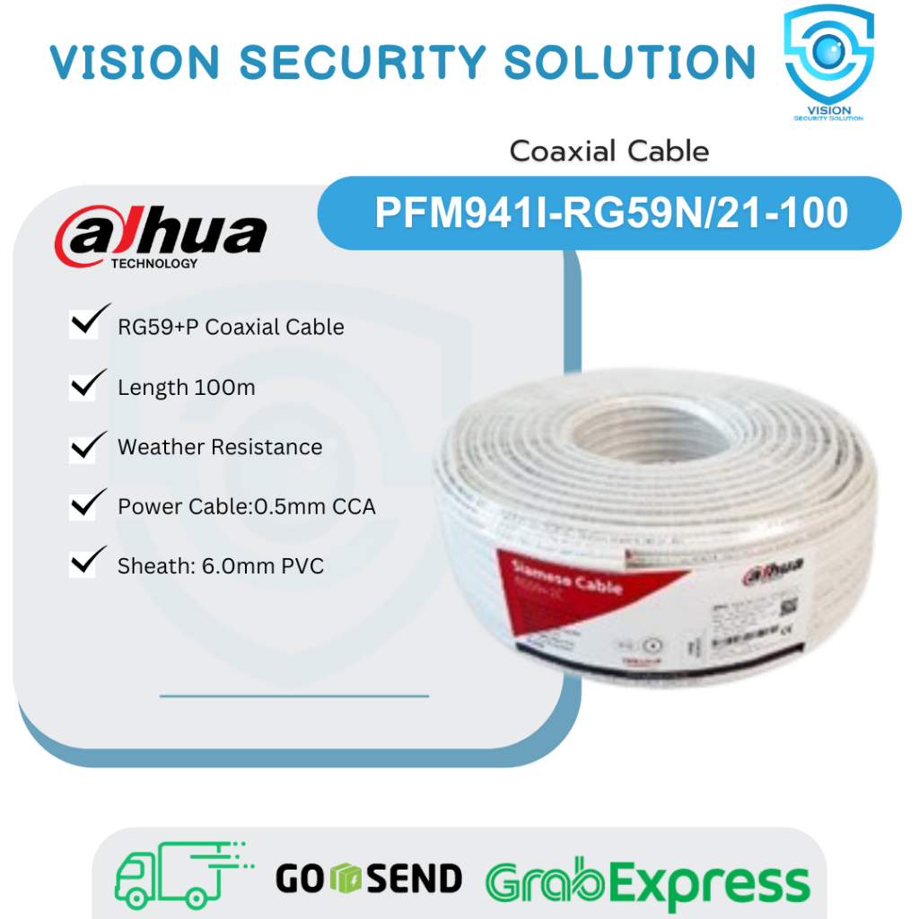 Jual Kabel Coaxial RG59 Dahua PFM941I-RG59N/21-100 High Quality ...