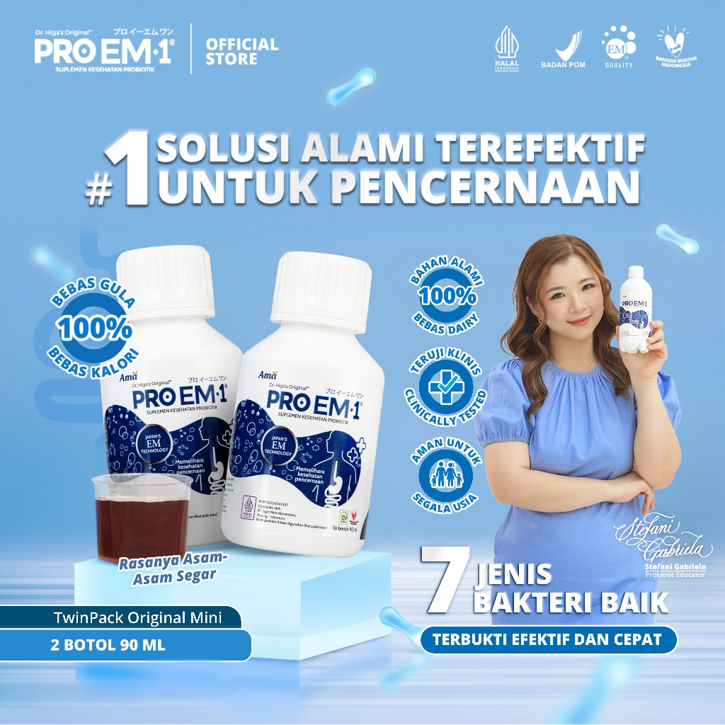 Jual PRO EM1 Paket 2 Botol Original 90ml | Suplemen Probiotik | Anak ...