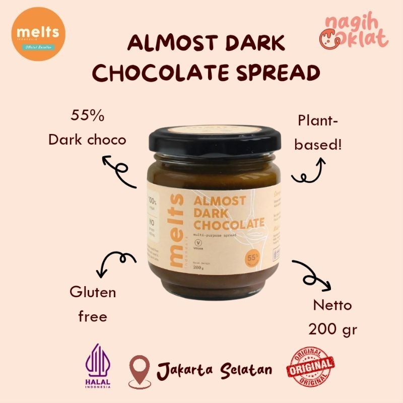 Jual MELTS Almost Dark Chocolate Spread 55% | Selai Olesan Cokelat ...