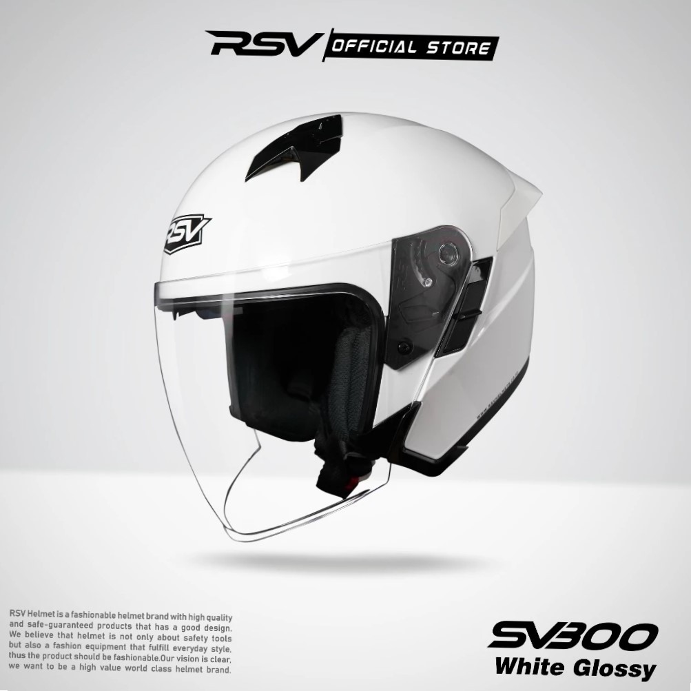 Jual HELM RSV SV300 WHITE GLOSSY DOUBLE VISOR HELM ORIGINAL [RSV HELMET ...