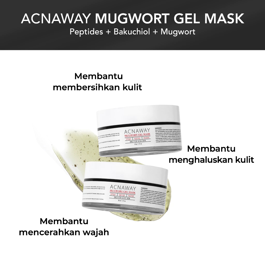 Jual Acnaway Advance Mugwort Gel Mask 50gr - Masker Gel Wajah Anti ...