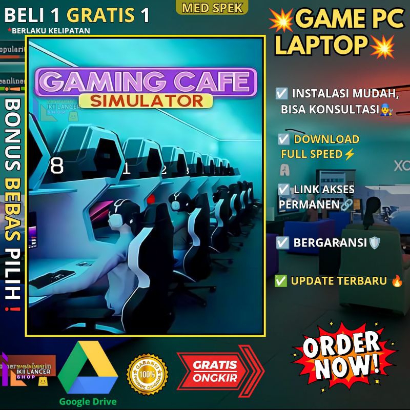 Jual Gaming Cafe Simulator - PC LAPTOP GAMES - ORIGINAL WINDOWS | Shopee Indonesia