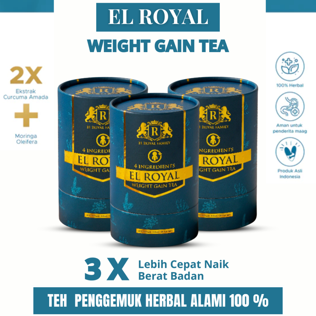 Jual EL ROYAL Weight Gain Tea Teh Penggemuk 2X Kali Lebih Cepat Naik ...