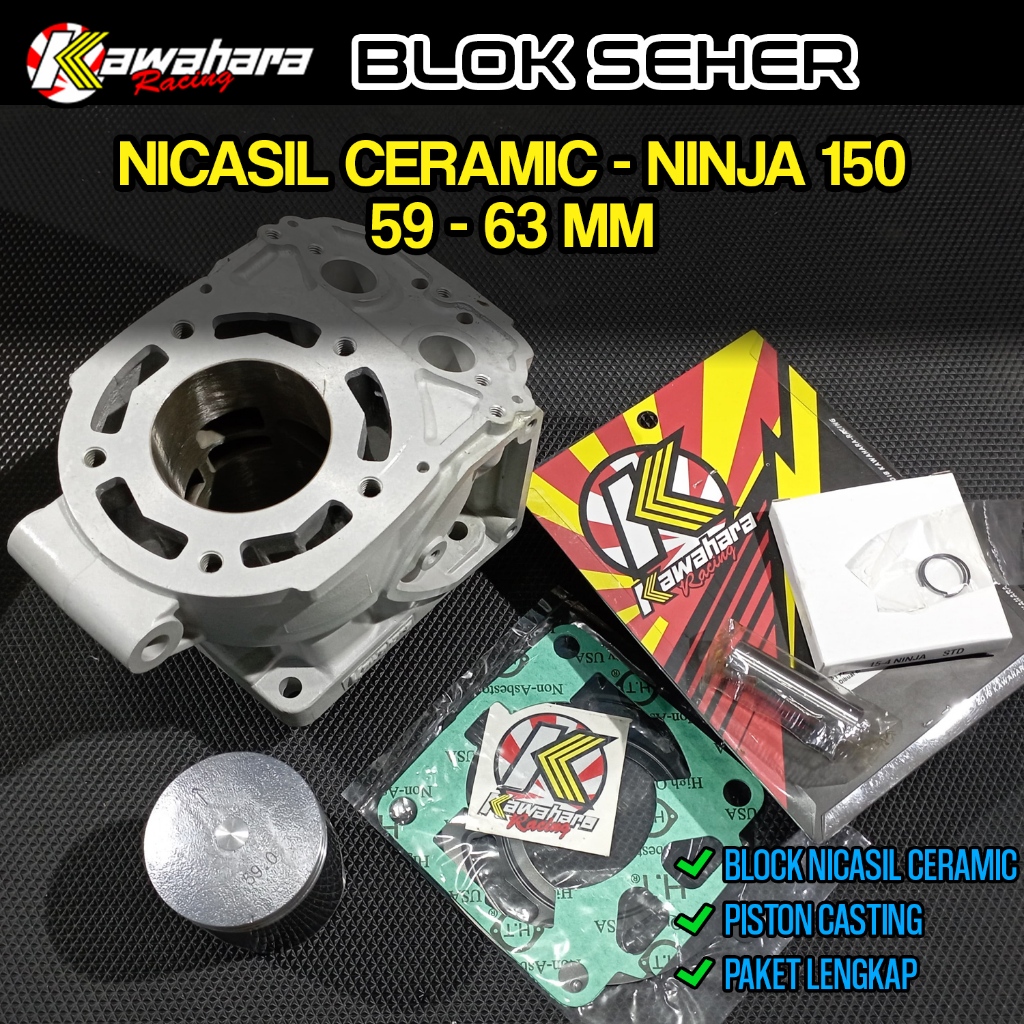Jual BLOK SEHER KAWAHARA KAWASAKI NINJA 150 UKURAN 59 MM 63 MM NICASIL ...
