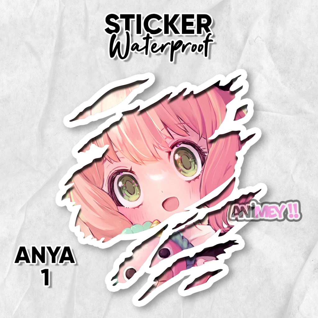 Jual Stiker Scratch Anya Forger Spy Family / Sticker Anime Waterproof ...