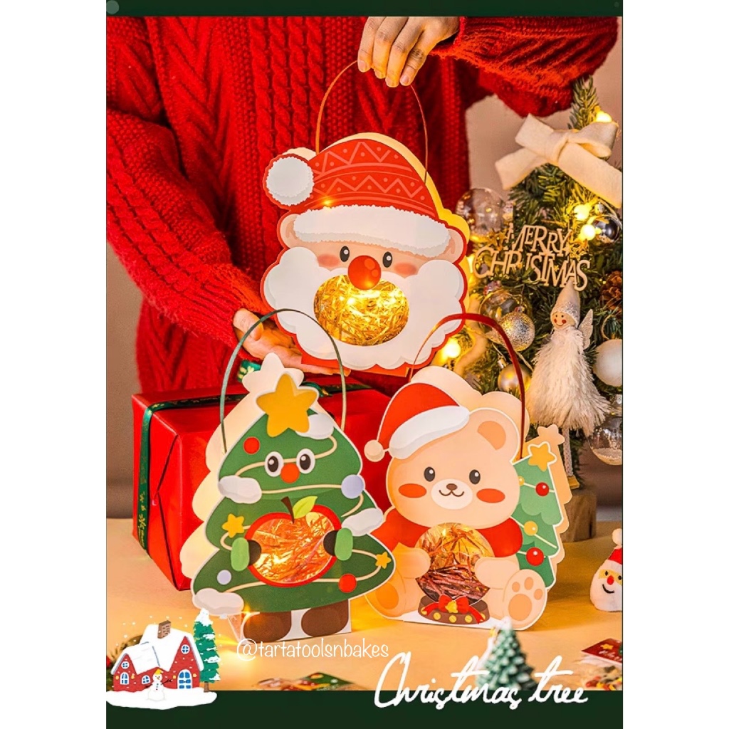 Jual (5PCS) Kotak Tenteng Santa / Pohon Natal / Bear | Merry Christmas ...