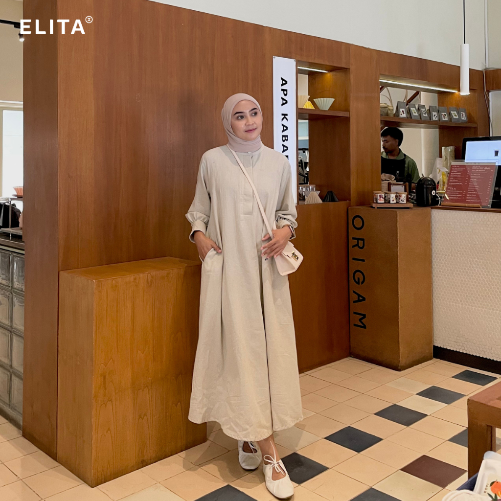 Jual ELITA ANGGAR Dress Linen Pakaian Wanita | Shopee Indonesia