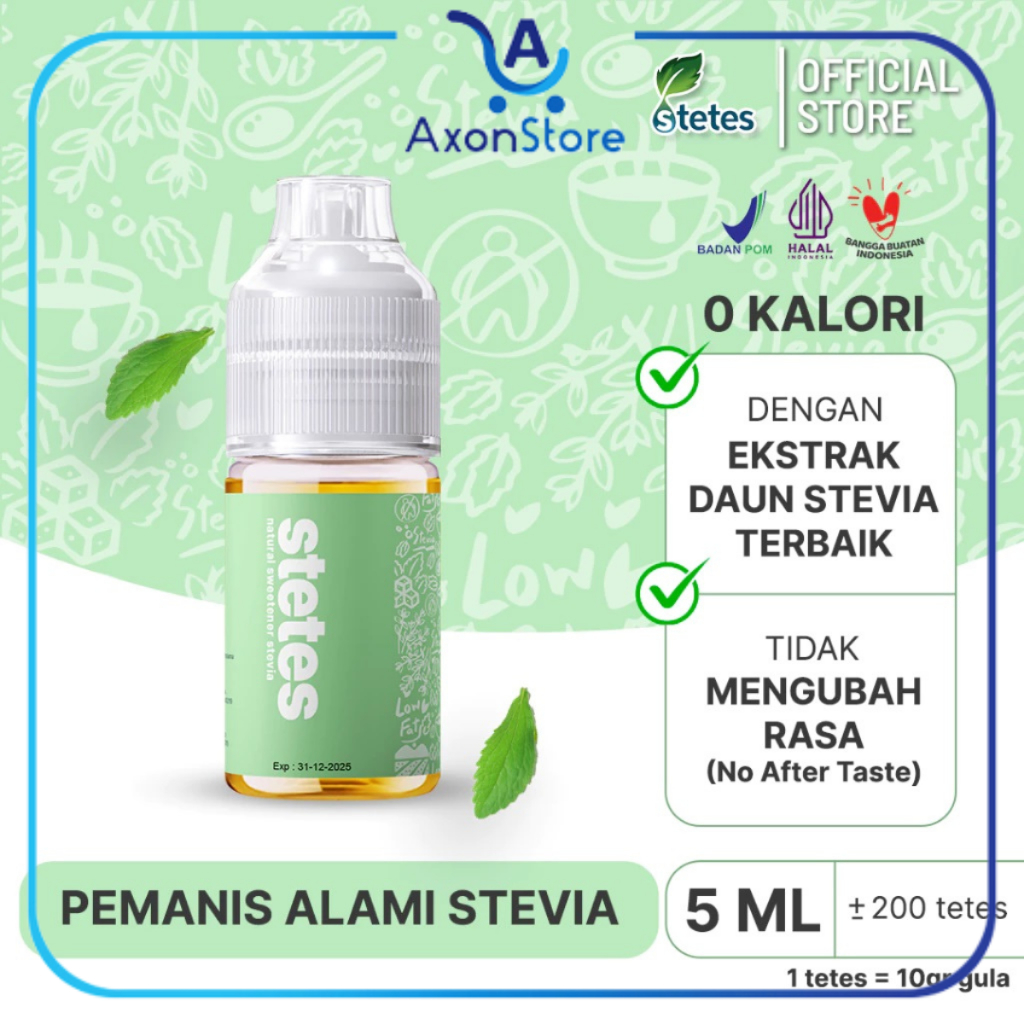 Jual 5ML STETES Stevia Natural Sweetener Pemanis Alami 5 ml Alternatif ...
