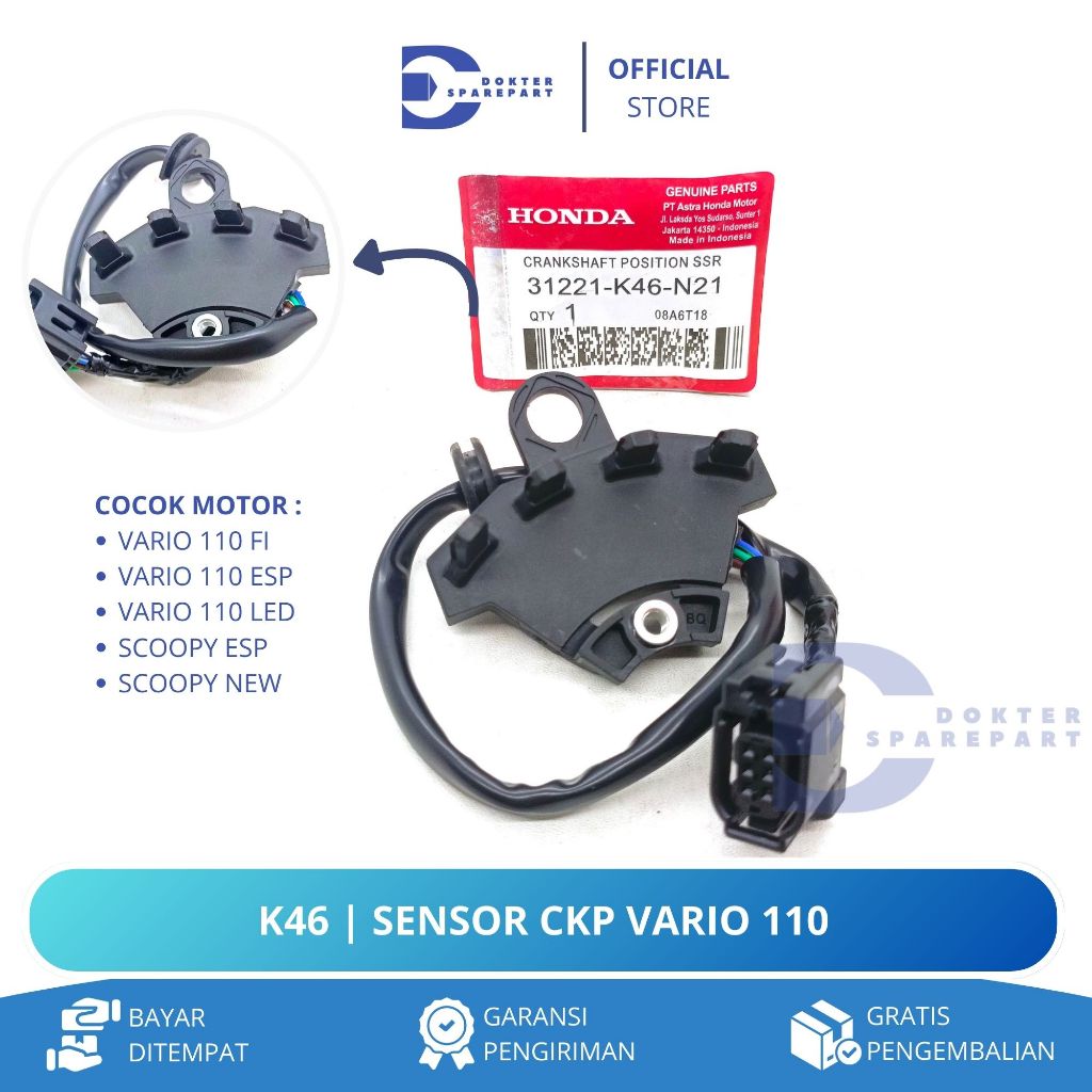 Jual K46 SENSOR CKP SEPUL KAKI 4 VARIO 110 LED / SCOOPY NEW / SPUL ...