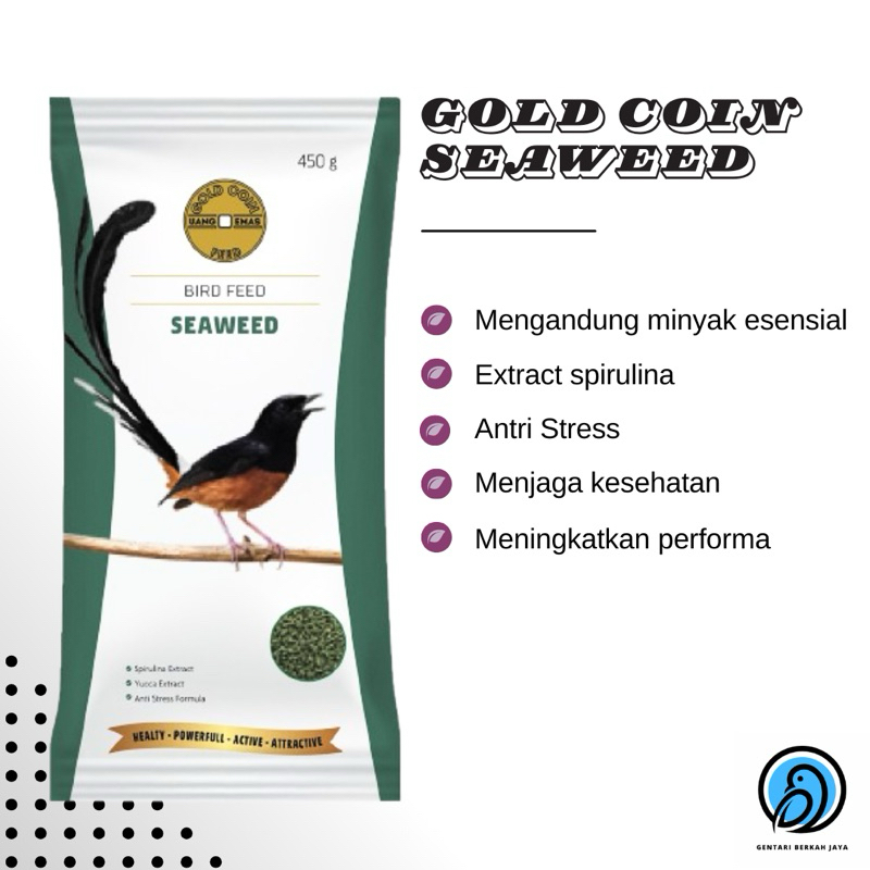 Jual GOLD COIN SEAWEED 450 GRAM VOER BURUNG MURAI BEST SELLER | Shopee ...
