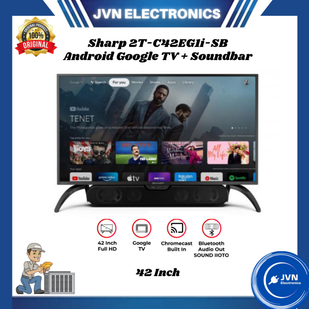 Jual Sharp 2T-C42EG1i-SB 42 Inch Android Google TV + Soundbar | Shopee Indonesia