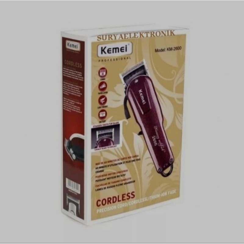 Jual Mesin Alat Cukur Rambut KM-2600 KEMEI Profesional Hair Clipper | Shopee Indonesia