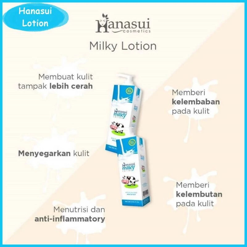Jual HANASUI BODY LOTION MILKY 240ml original | Shopee Indonesia
