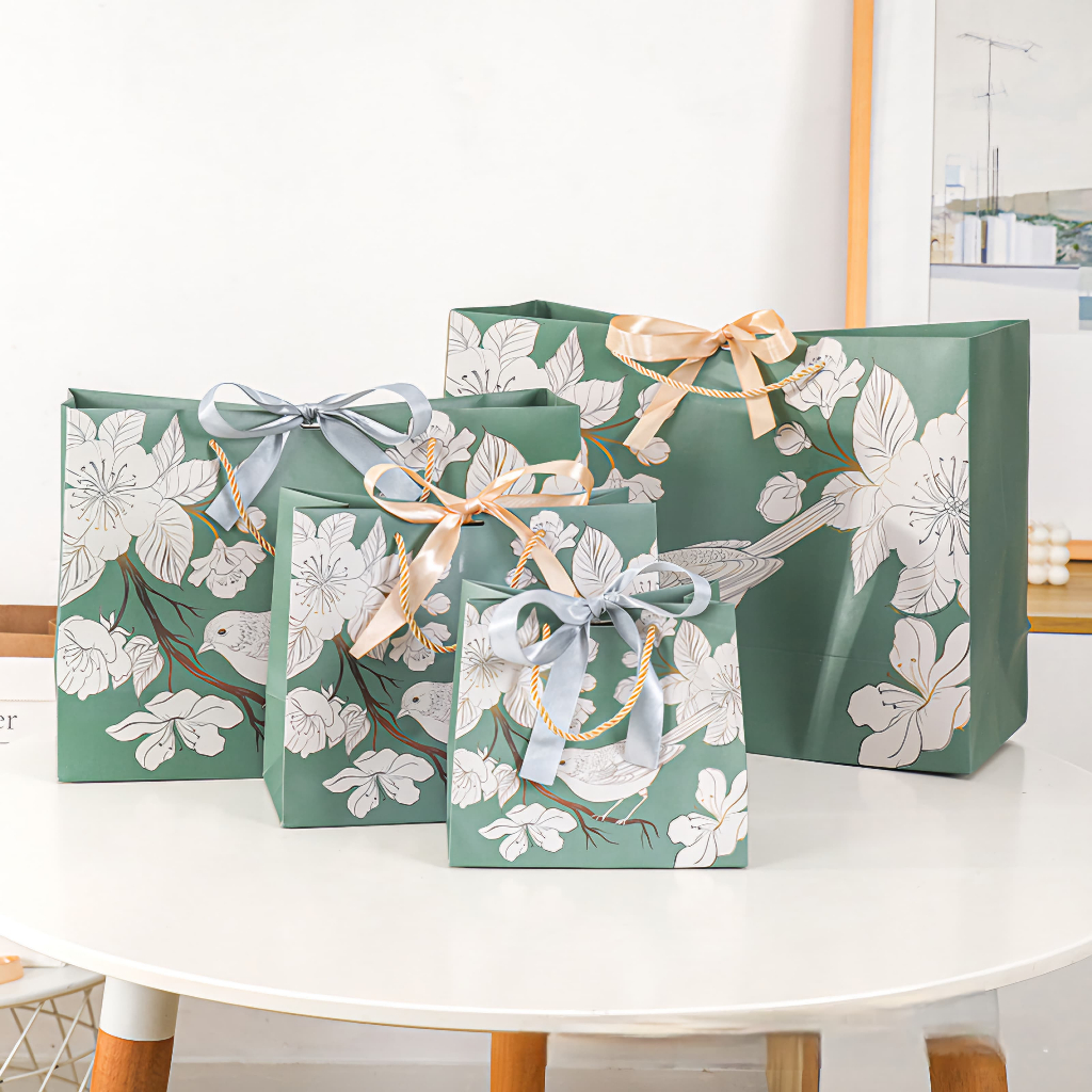 Jual [1 PCS] Paper Bag Mewah Motif Cantik Premium "Floral Bird Green ...