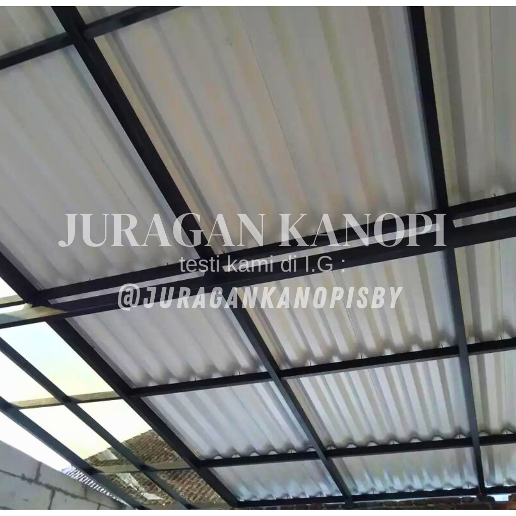 Jual Kanopi atap alderon kombinasi atap Kaca tempered Transparan ...