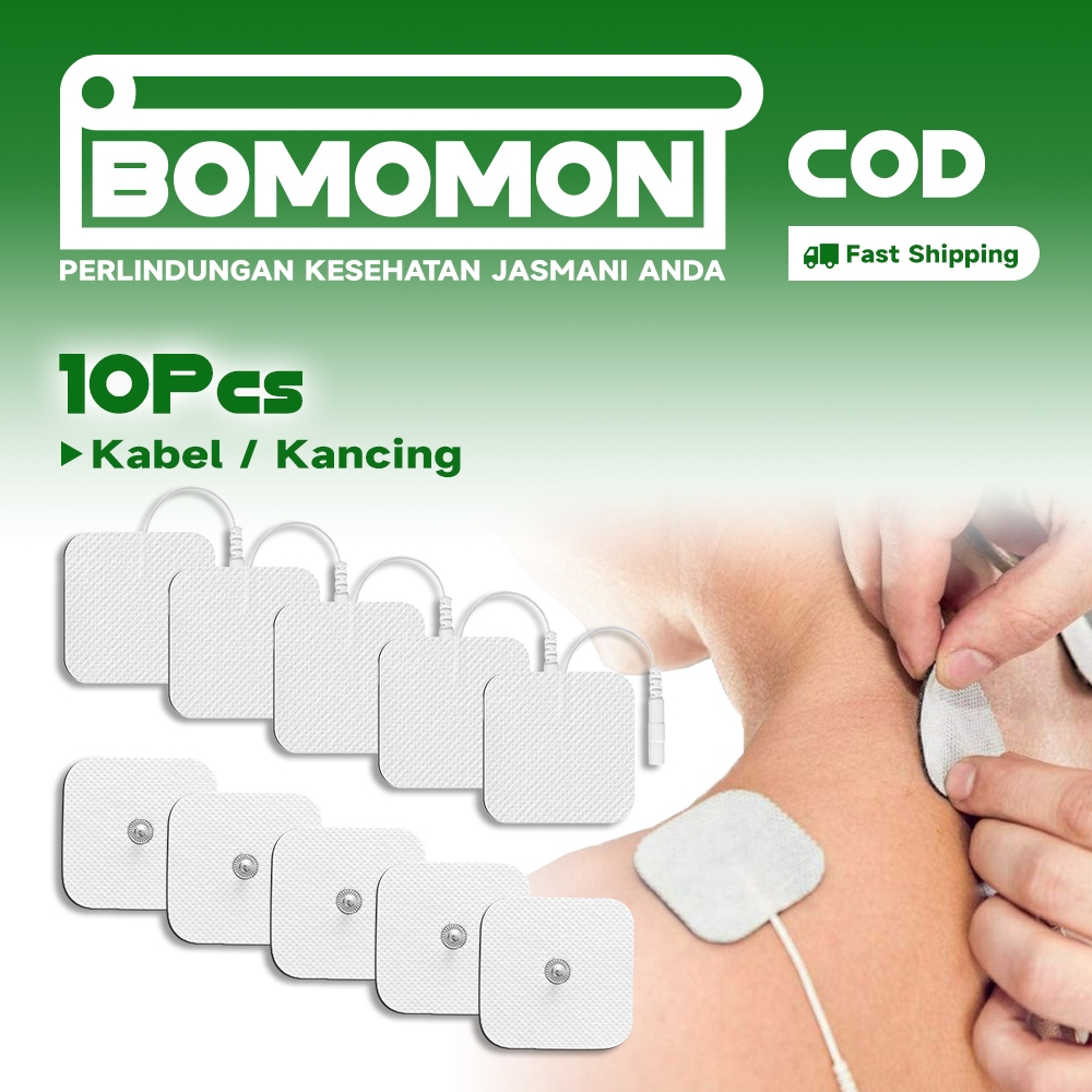 Jual 10pcs/Set 5x5cm Tens Electrode Pad Stimulator Pijat Putih kancing ...