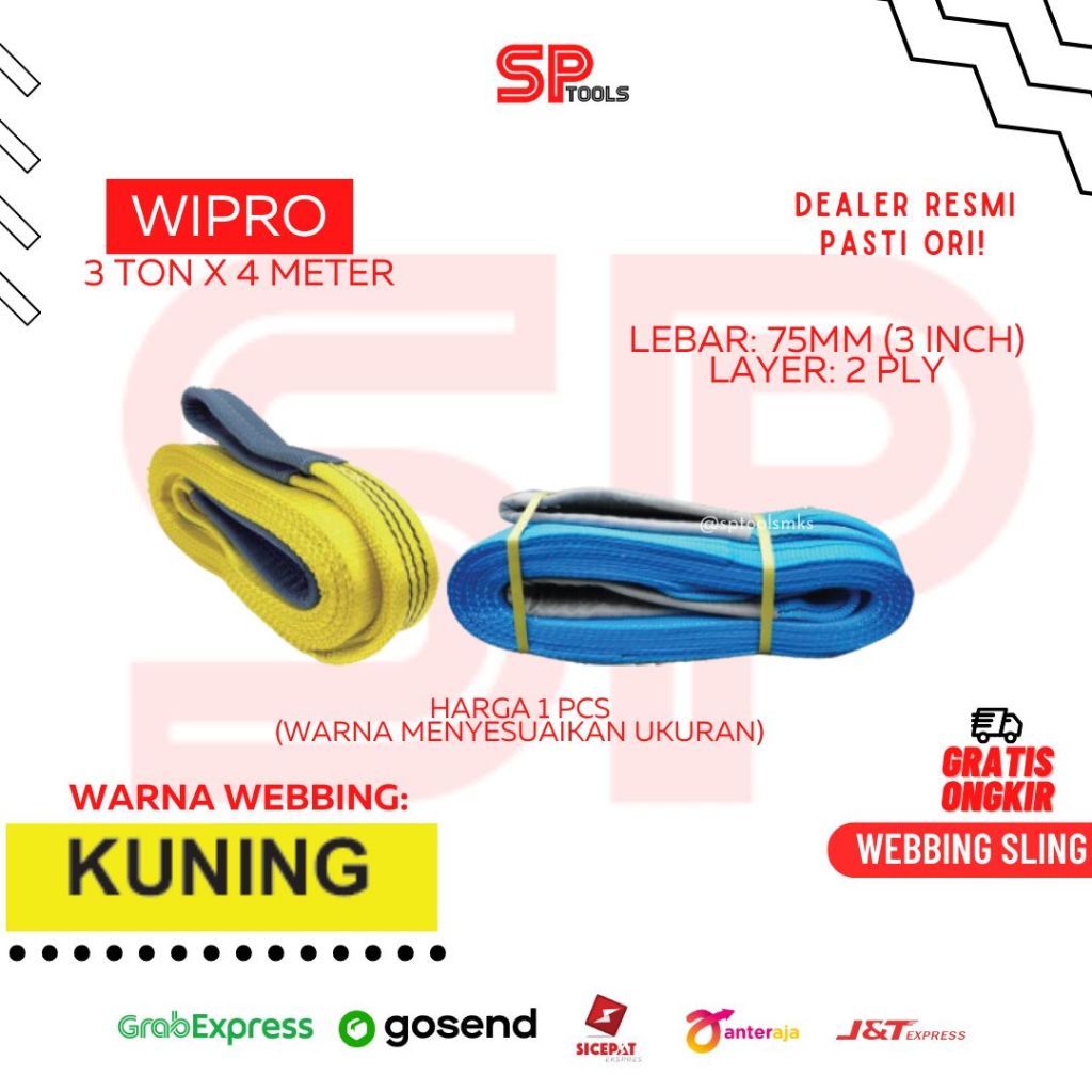 Jual WEBBING SLING / WEBING SLING / TALI SELING SLING ANGKAT BARANG 3 ...