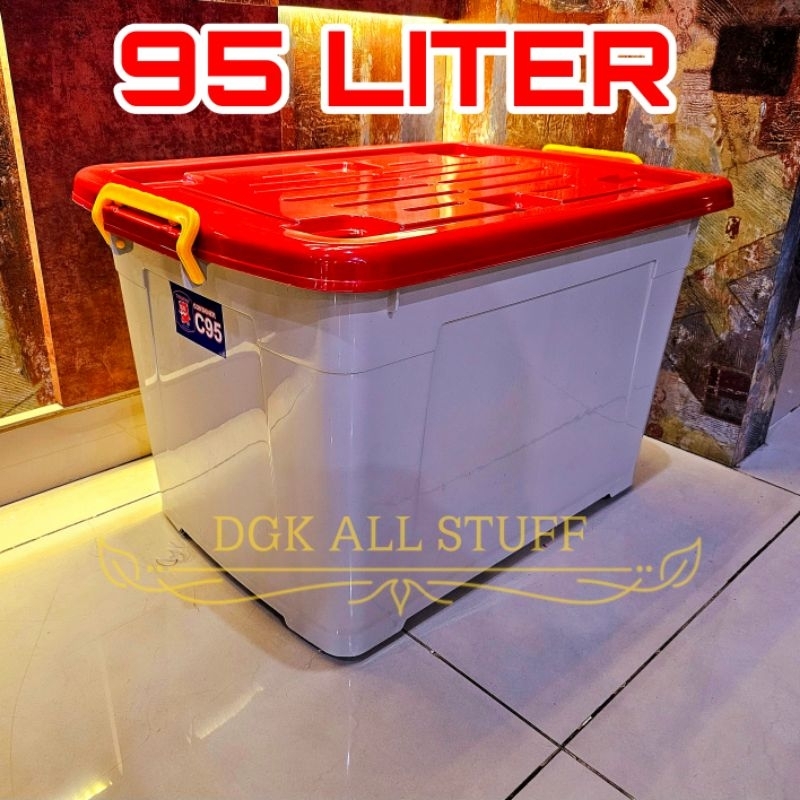 Jual Kontainer Container Box Tutup Bertutup Plastik 95 Liter 95 Litre ...