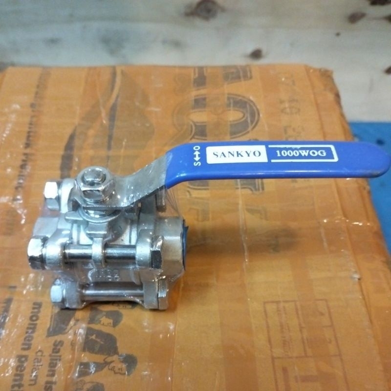 Jual Ball Valve 3PC SANKYO Stainless 316 type model 3PC SS316 1/4" 3/8 ...