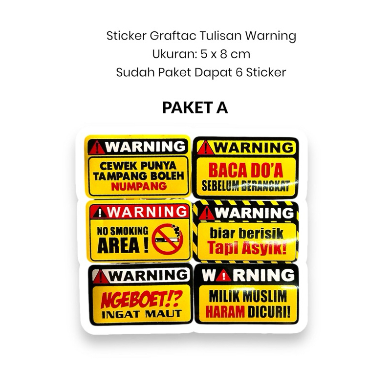 Jual STICKER KEKINIAN WARNING MOTOR ANTI AIR | Shopee Indonesia
