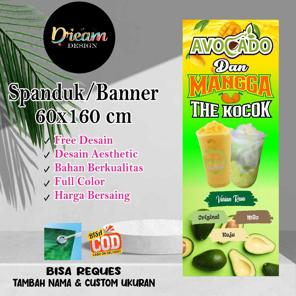 Jual Jual Cetak Spanduk Banner 60x160 cm AVOCADO MANGGA KOCOK | Shopee ...