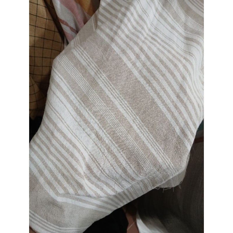 Jual Kain katun linen garment motif//Bahan katun linen garment meteran ...