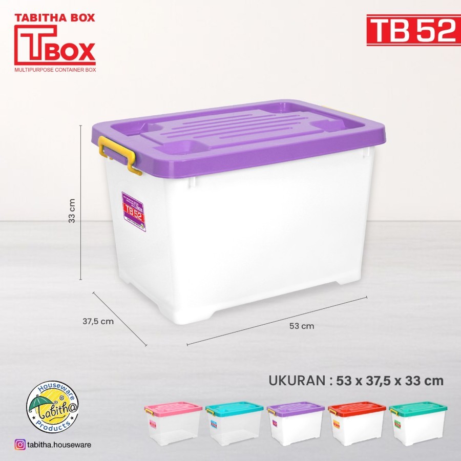 Jual Container Box CB 52 Liter TABITHA Storage Kontainer Box Bening ...