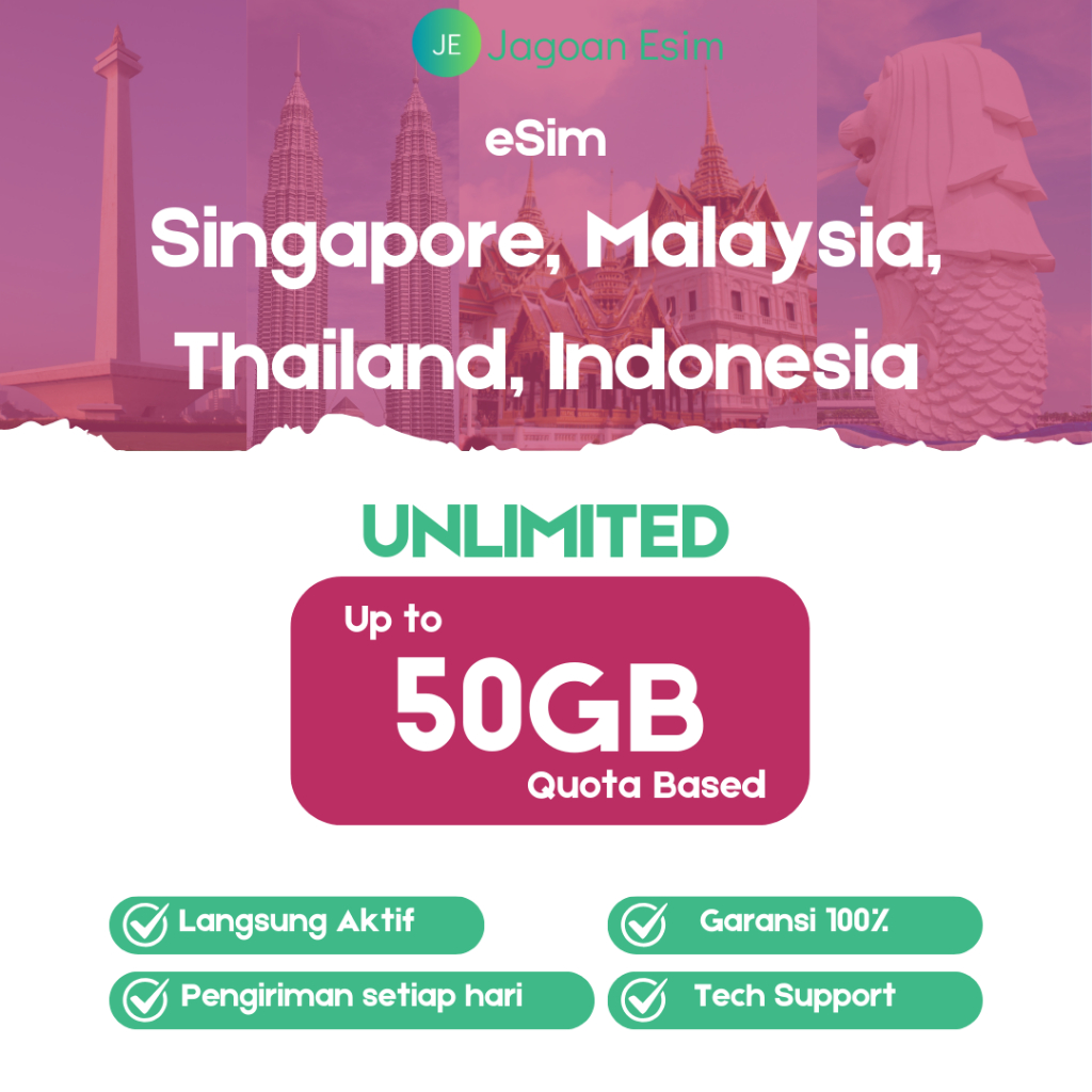 Jual JAGOAN eSIM Travel eSIM up to 50GB Singapore Malaysia Indonesia ...