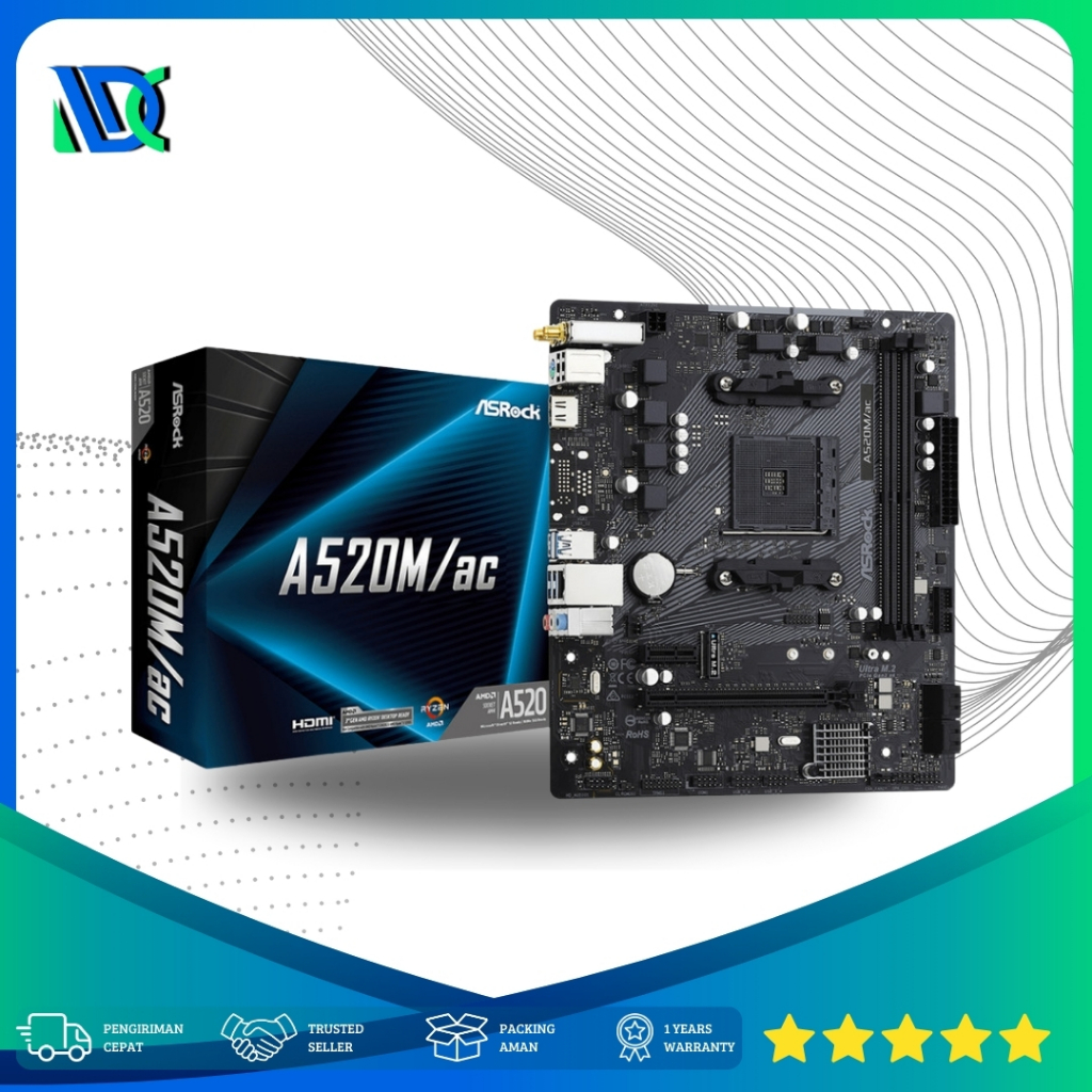 Jual Motherboard ASRock A520M/ac | Shopee Indonesia