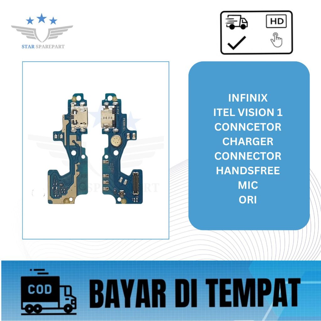 Jual FLEXIBLE INFINIX ITEL VISION 1+ CONNEKTOR CANGER + MIC ORI + IC ...