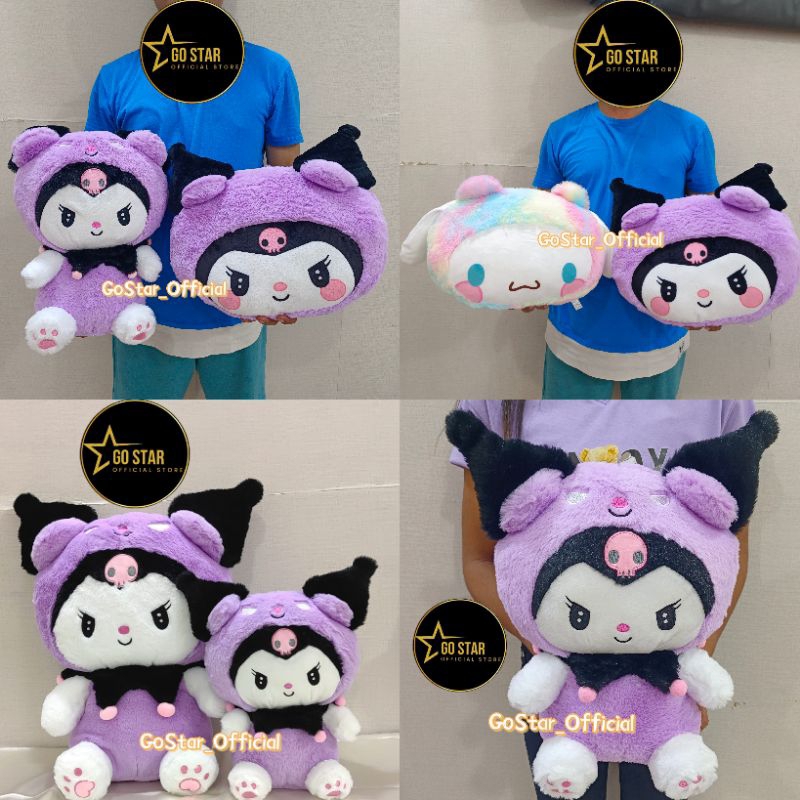 Jual Bantal dan Boneka Sanrio Kuromi My Melody Cinnamoroll Pompompurin Rainbow Lembut Soft ...