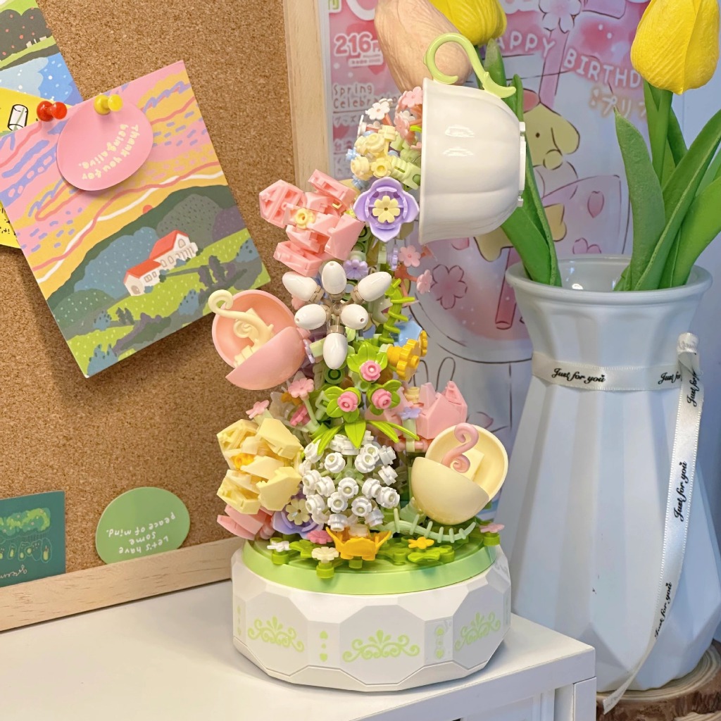 Jual [READY]CUTE BRICK SUSUN BUNGA INDAH / BUNGA HIAS PLASTIK ...