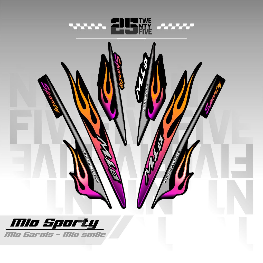 Jual STRIPING MIO SPORTY API/VARIASI 4/DASAR HITAM/STIKER MIO SPORTY ...
