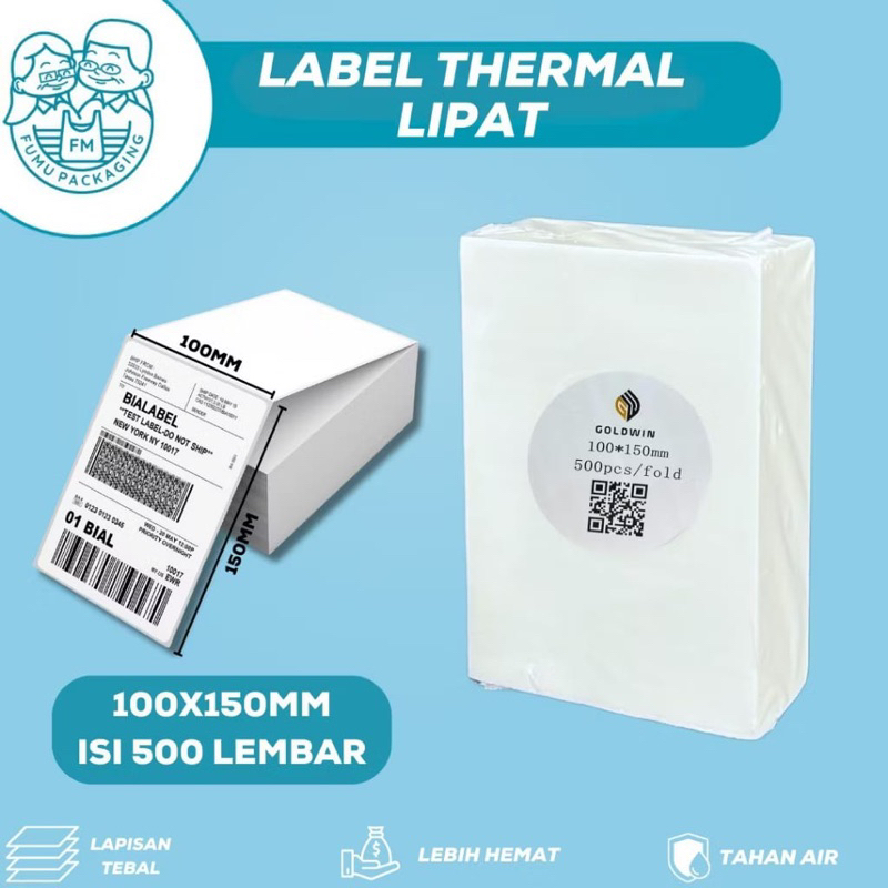 Jual Label Sticker Thermal 100x150mm Waterproof 500Lembar | Shopee Indonesia