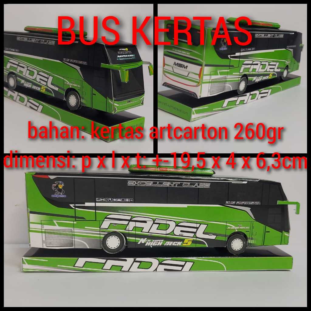 Jual Miniatur Bus Fadel Maudi Jetbus 5 - Papercraft Kurniatravel ...
